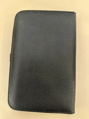 Danier | Bags | Danier Leather Black Pebbled Leather Travel Wallet ...